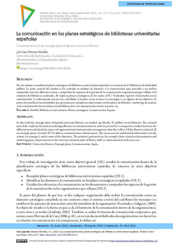 (PDF) La comunicación en los planes estratégicos de bibliotecas ...