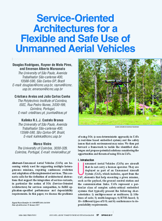 Pdf Service Oriented Architectures For A Flexible And Safe Use Of Unmanned Aerial Vehicles