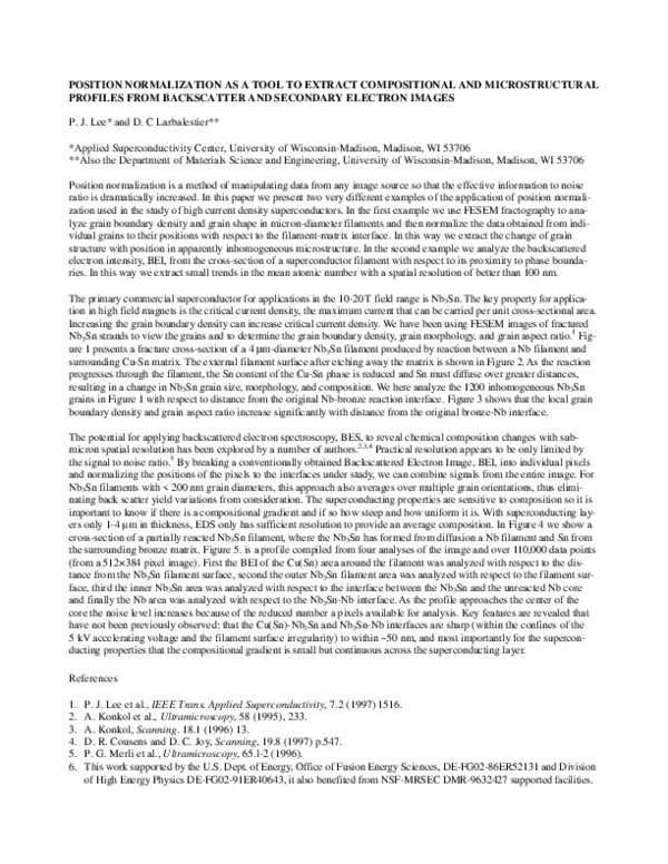 (PDF) Position Normalization as a Tool to Extract Compositional and Microstructural Profiles ...