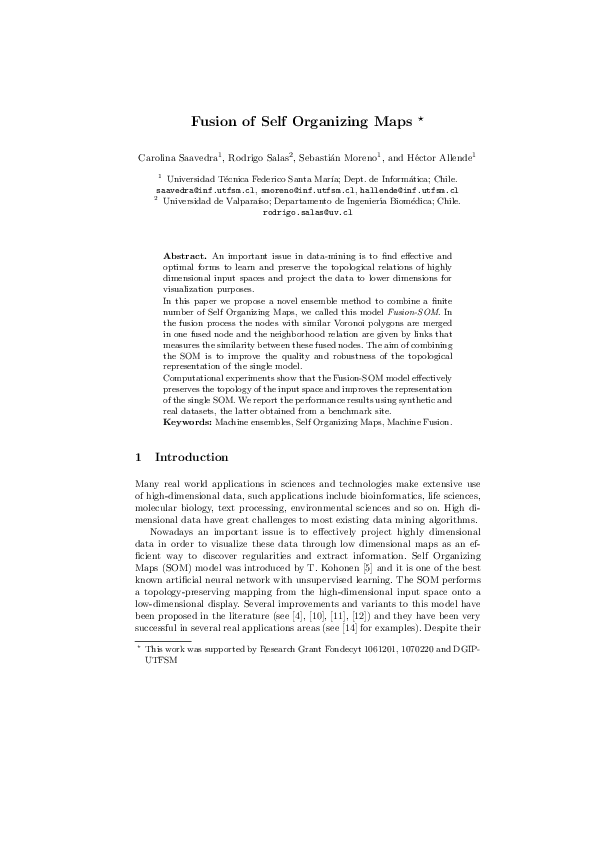 Fusion of Self Organizing Maps