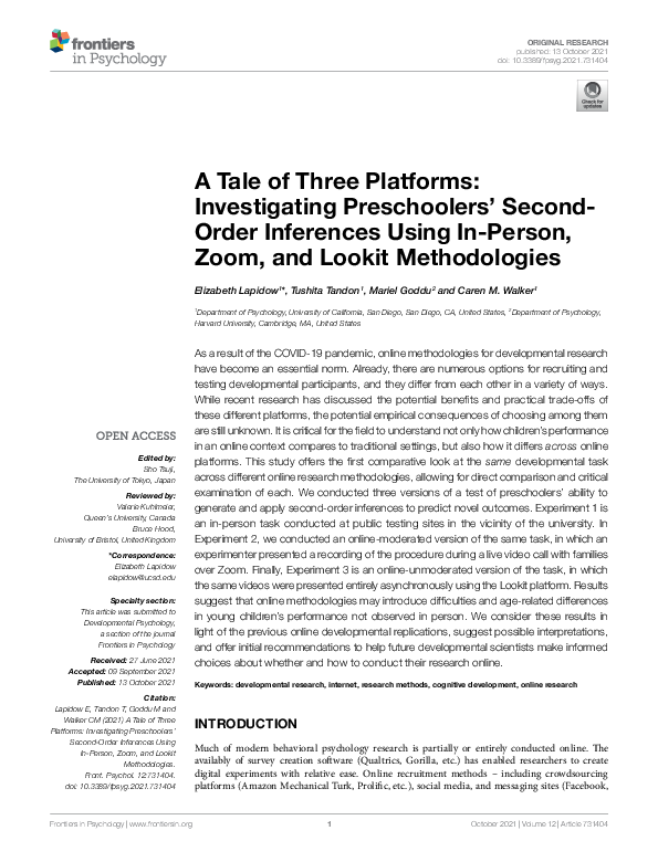 (PDF) A Tale of Three Platforms: Investigating Preschoolers’ Second ...