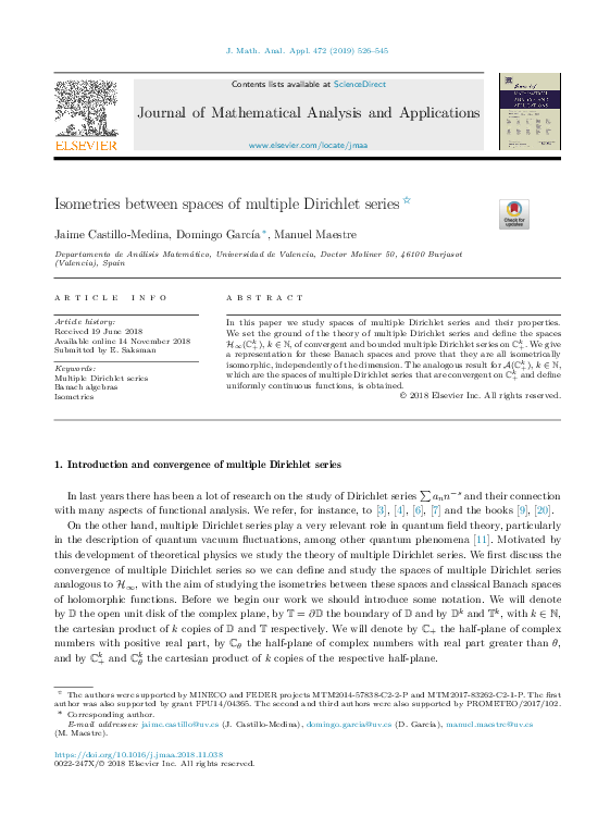 (PDF) Isometries between spaces of multiple Dirichlet series
