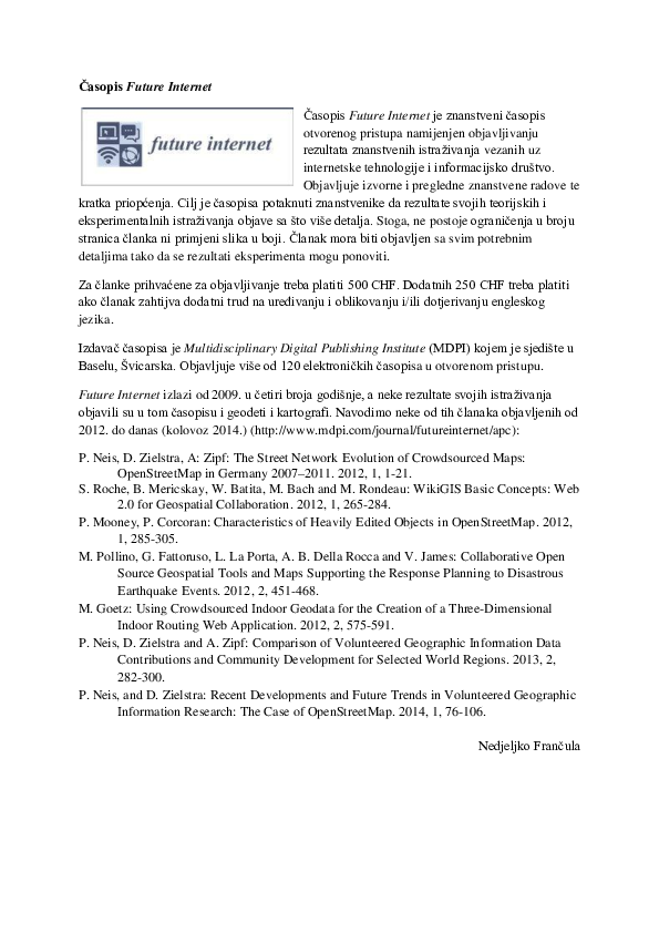 (PDF) Journal Future Internet | Nedjeljko Frančula - Academia.edu