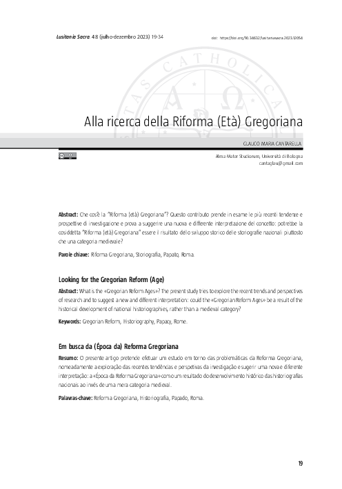 (PDF) Alla ricerca della Riforma (Età) Gregoriana