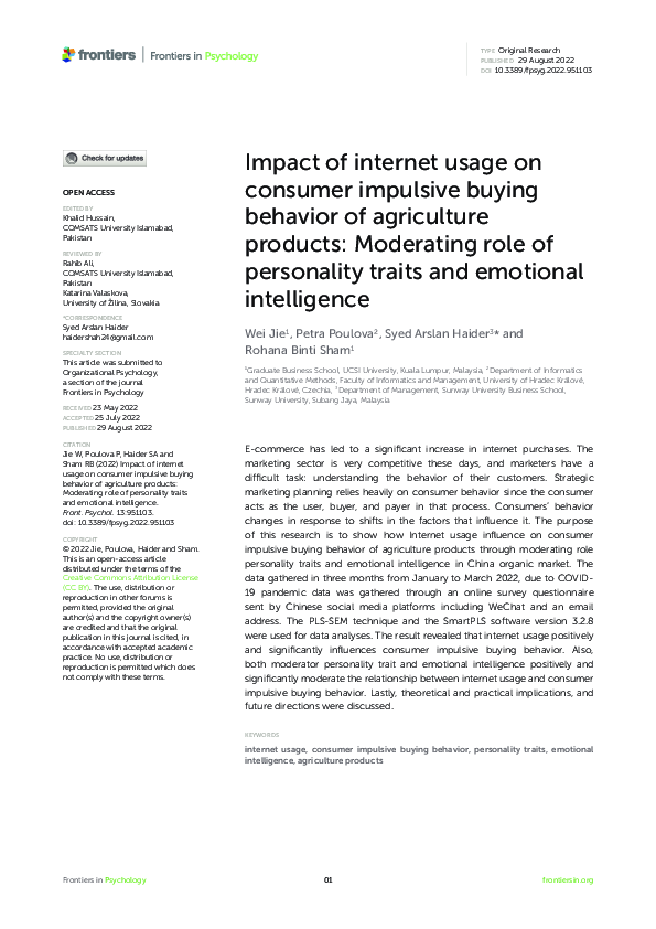 Impact of internet usage on consumer impulsive buying behavior of ...