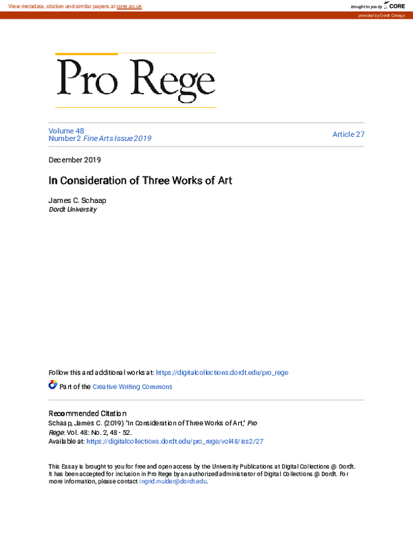 (PDF) In Consideration of Three Works of Art