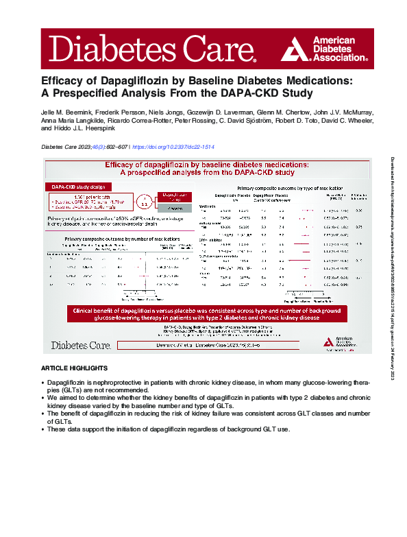 (PDF) Efficacy of dapagliflozin by baseline diabetes medications: A ...