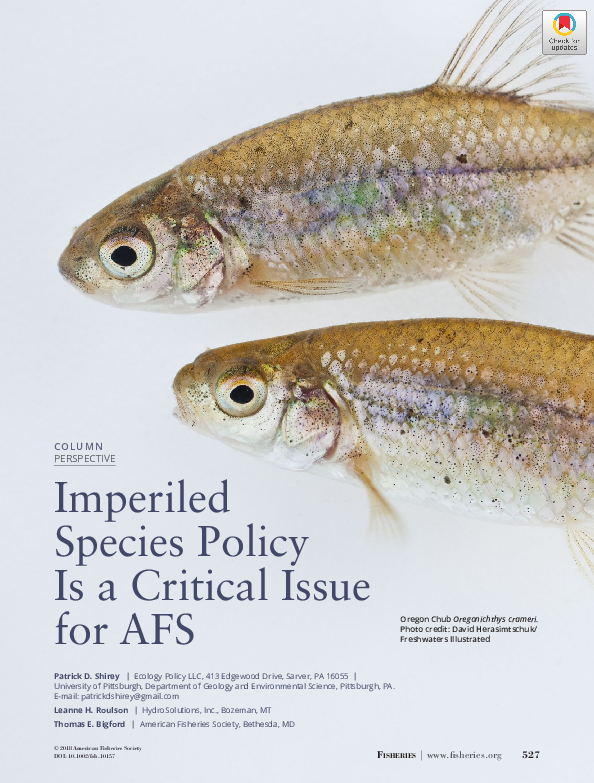 (PDF) Updating AFS Policy on Imperiled Species Conservation