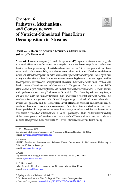 (PDF) Pathways, Mechanisms, and Consequences of Nutrient-Stimulated Plant Litter Decomposition ...