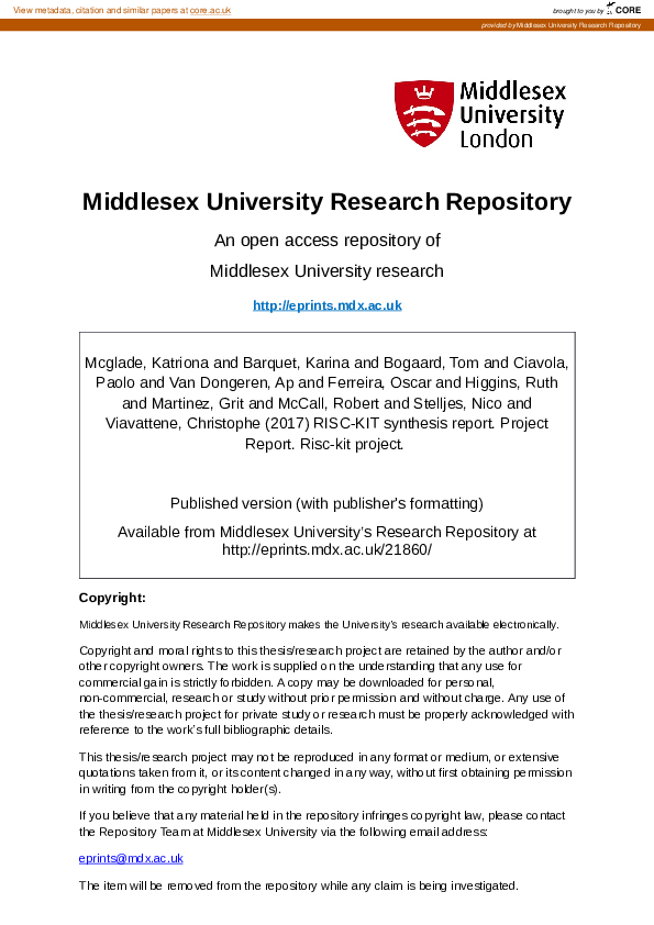 (PDF) RISC-KIT synthesis report