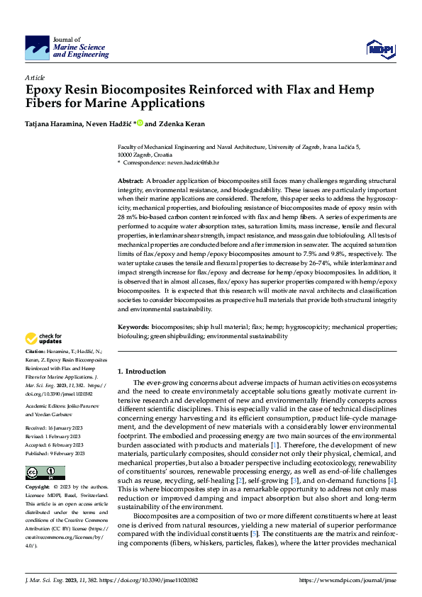 (PDF) Epoxy Resin Biocomposites Reinforced with Flax and Hemp Fibers ...