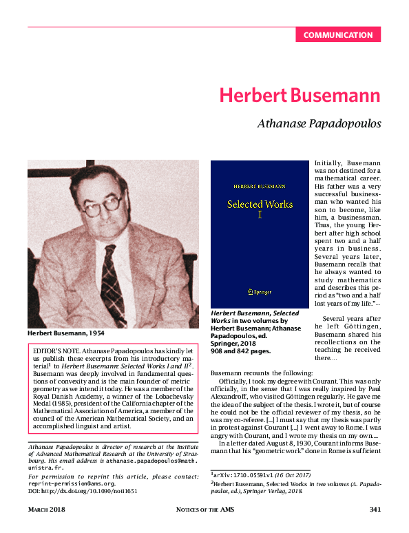 (PDF) Herbert Busemann