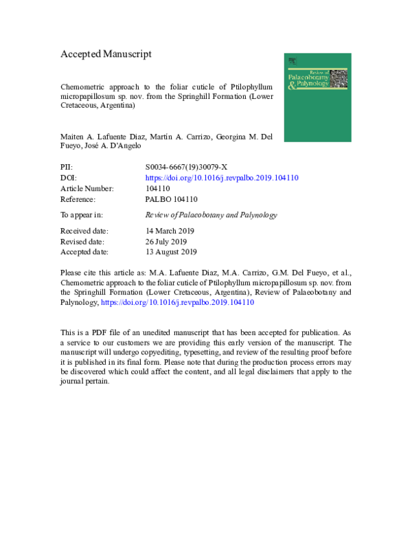 (PDF) Chemometric approach to the foliar cuticle of Ptilophyllum ...