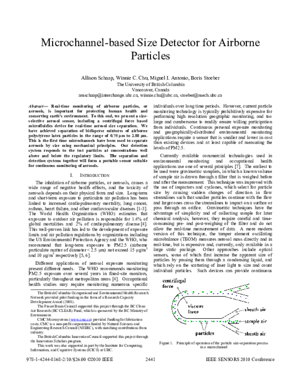 (PDF) Microchannel-based size detector for airborne particles