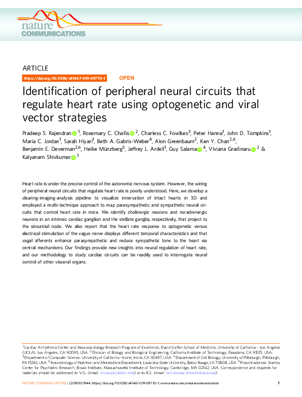 (PDF) Identification of peripheral neural circuits that regulate heart rate using optogenetic ...