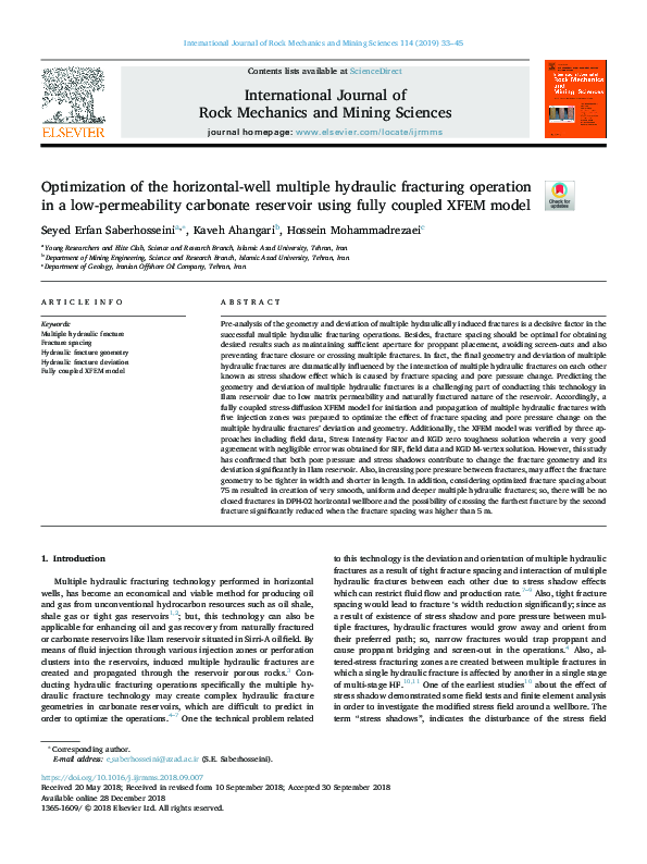 Pdf Optimization Of The Horizontal Well Multiple Hydraulic Fracturing Operation In A Low