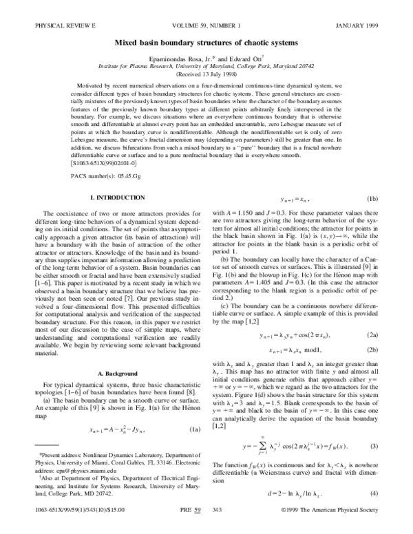 (PDF) Mixed basin boundary structures of chaotic systems | Epaminondas ...