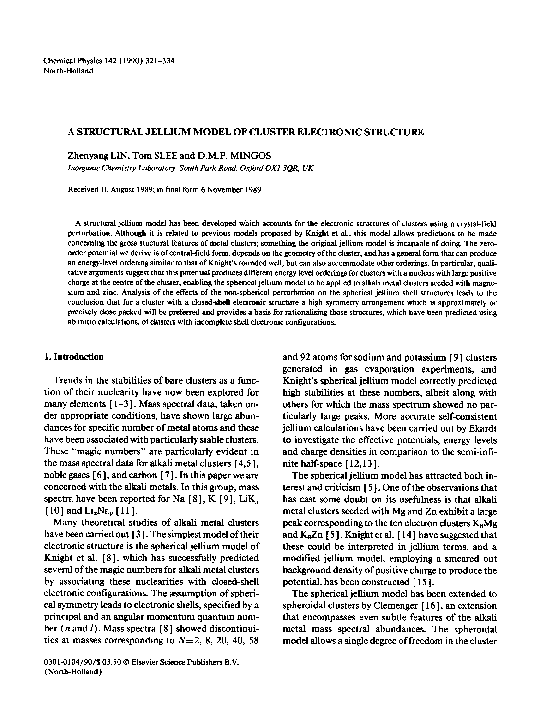 (PDF) A structural jellium model of cluster electronic structure