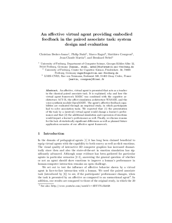 (PDF) An Affective Virtual Agent Providing Embodied Feedback in the Paired Associate Task ...