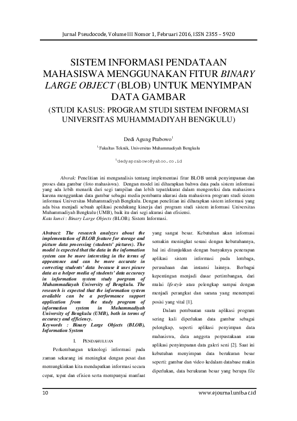 (PDF) Sistem Informasi Pendataan Mahasiswa Menggunakan Fitur Binary ...