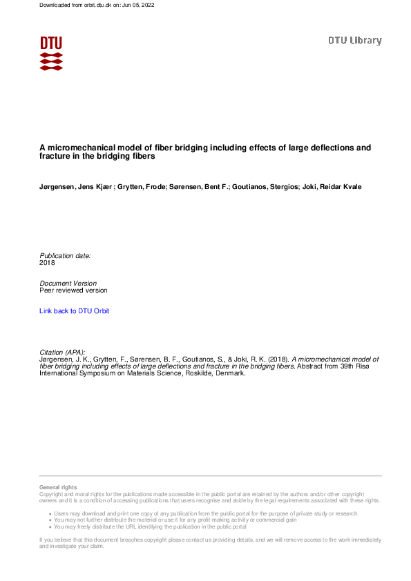 (PDF) A micromechanical model of fiber bridging including effects of ...