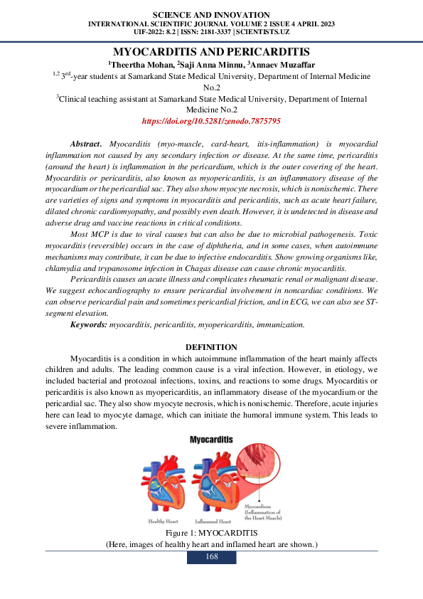 (PDF) Myocarditis and Pericarditis