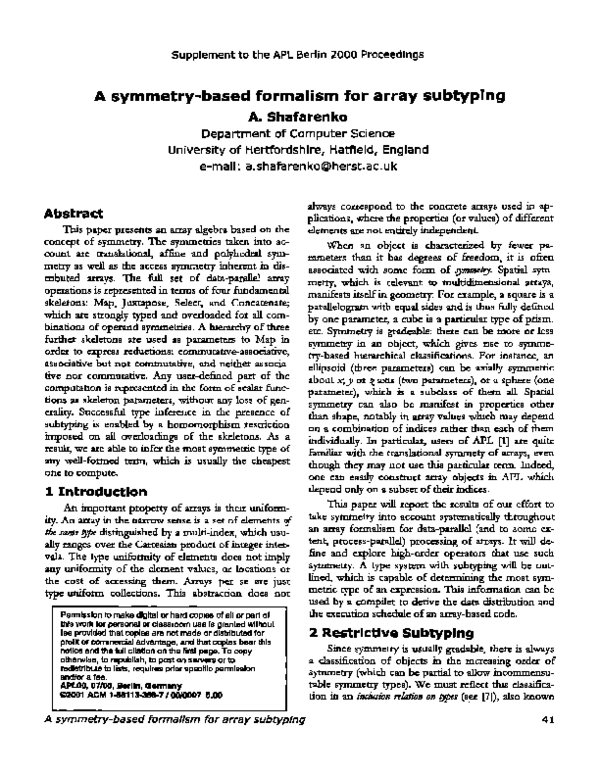 (PDF) A symmetry-based formalism for array subtyping