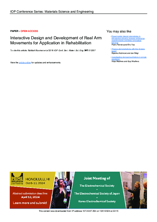 (PDF) Interactive Design and Development of Real Arm Movements for ...