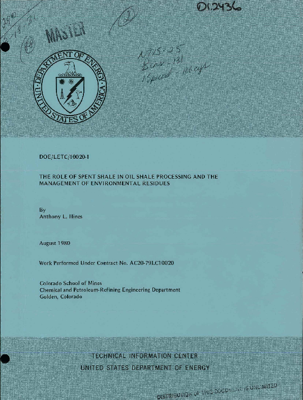 (PDF) Role of spent shale in oil shale processing and the management of ...