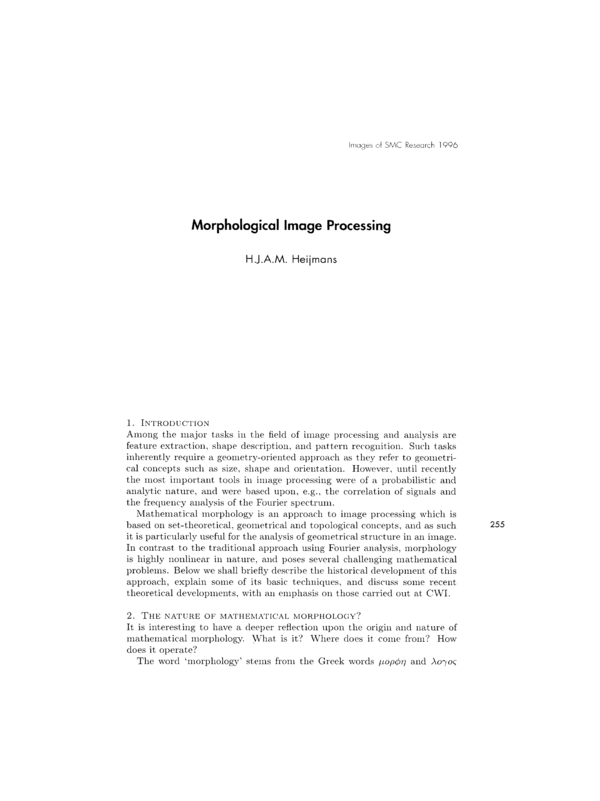 (PDF) Morphological Image Processing