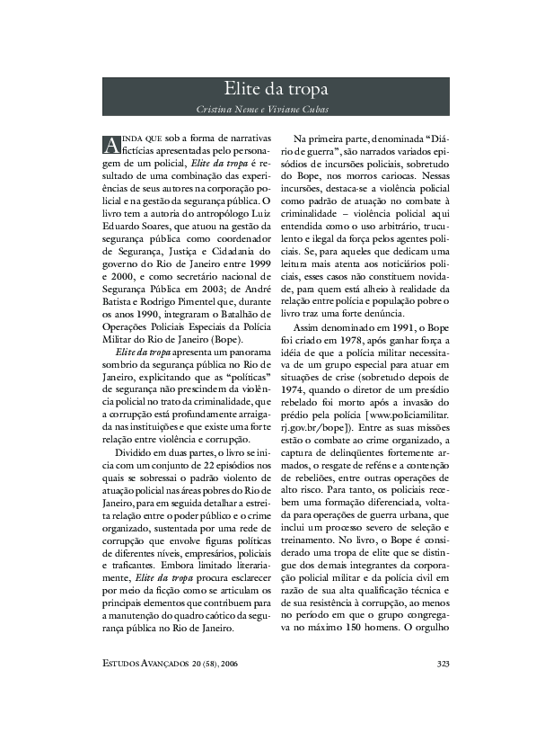 (PDF) Elite da tropa
