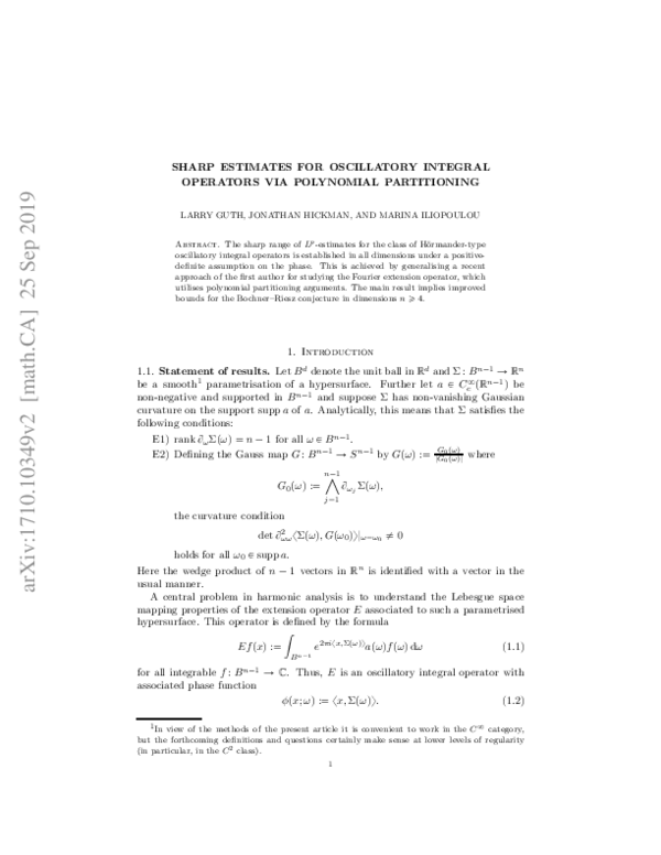 Pdf Sharp Estimates For Oscillatory Integral Operators Via Polynomial