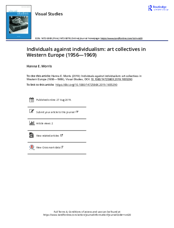 (PDF) Individuals against Individualism: Art Collectives in Western ...