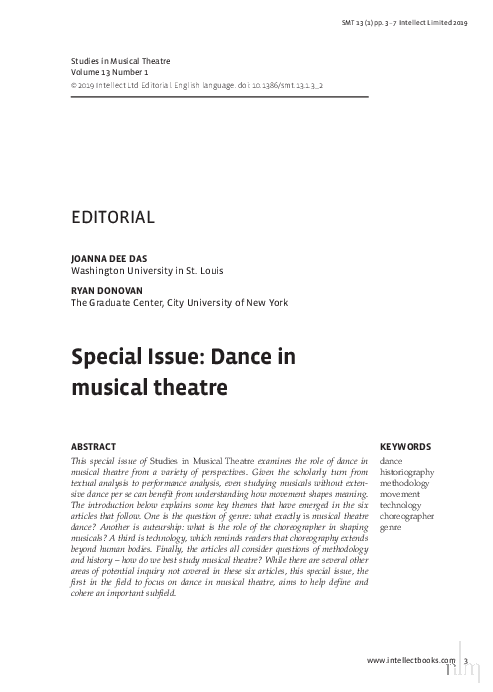 (PDF) Special Issue: Dance in Musical Theatre (PDF) Special Issue: Dance in Musical Theatre