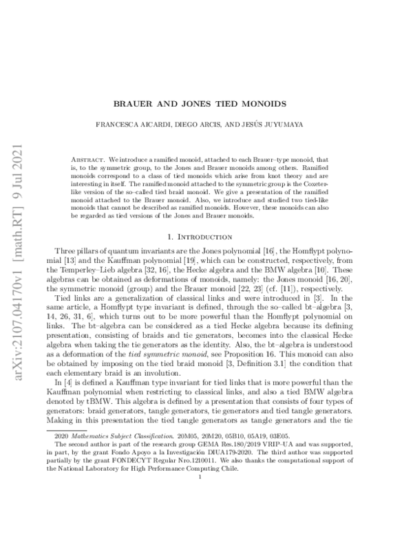 (PDF) Brauer and Jones tied monoids