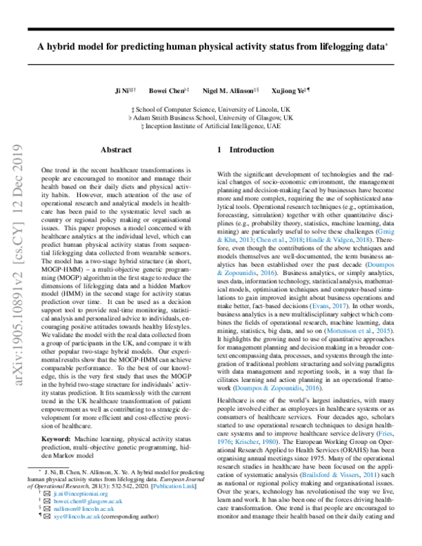 (PDF) A hybrid model for predicting human physical activity status from lifelogging data ...