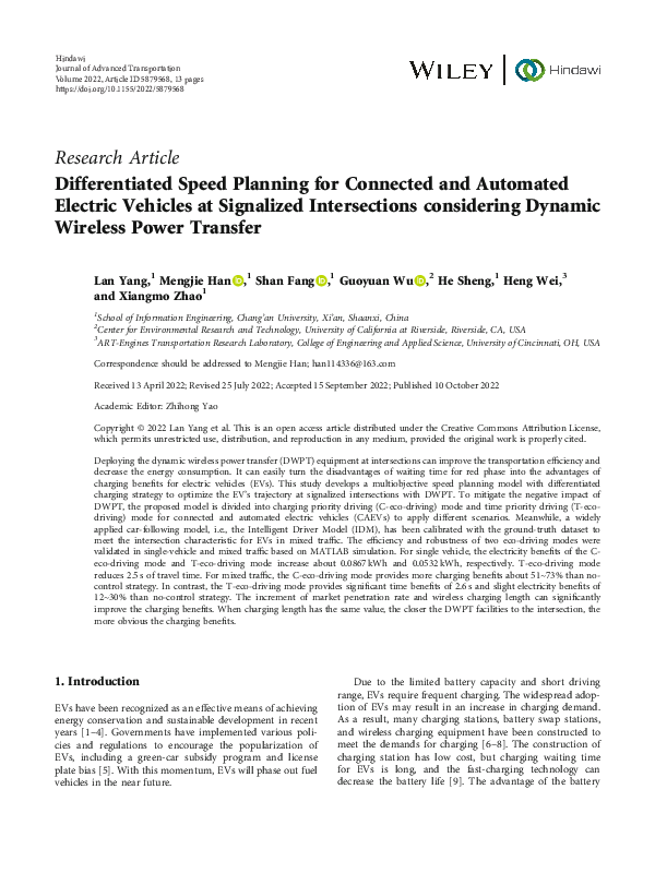 (PDF) Differentiated Speed Planning for Connected and Automated ...