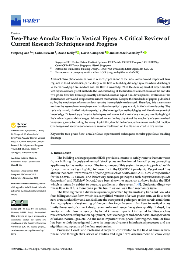 Pdf Two Phase Annular Flow In Vertical Pipes A Critical Review Of