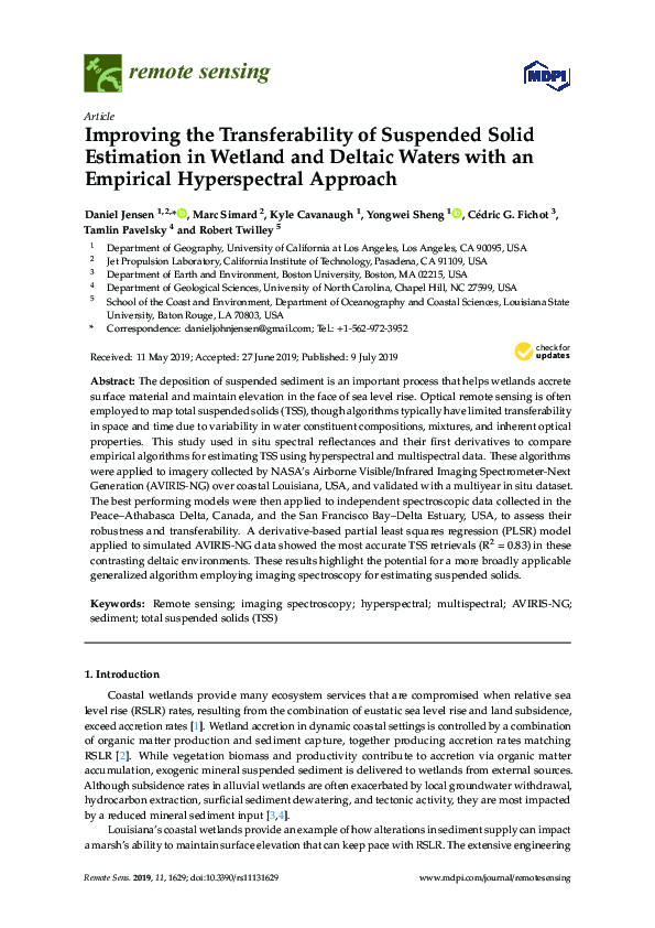 (PDF) Improving the Transferability of Suspended Solid Estimation in Wetland and Deltaic Waters ...