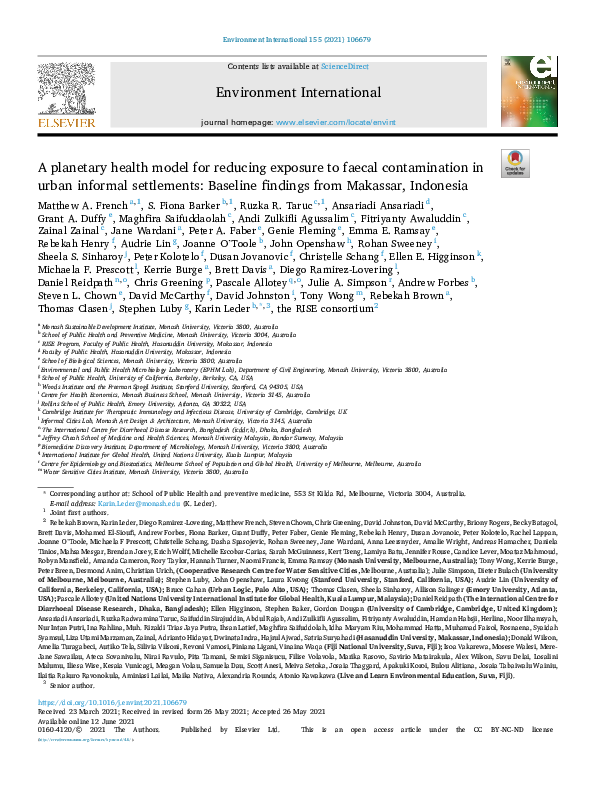 (PDF) A planetary health model for reducing exposure to faecal ...