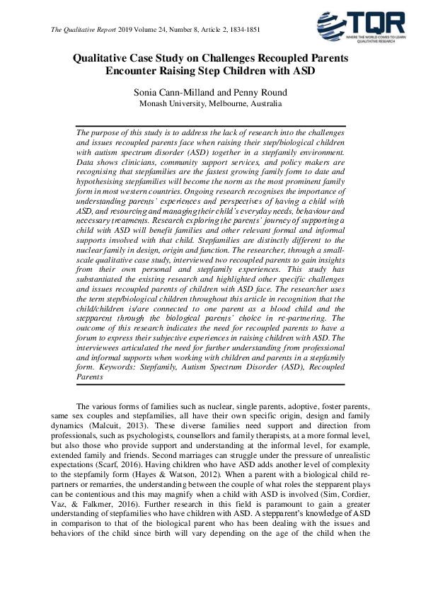 (PDF) Qualitative Case Study on Challenges Recoupled Parents Encounter ...