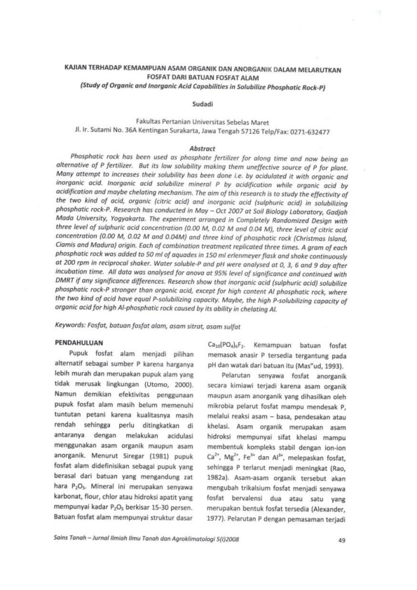 (PDF) Kajian terhadap Asam Organik dan Anorganik dalam Melarutkan ...
