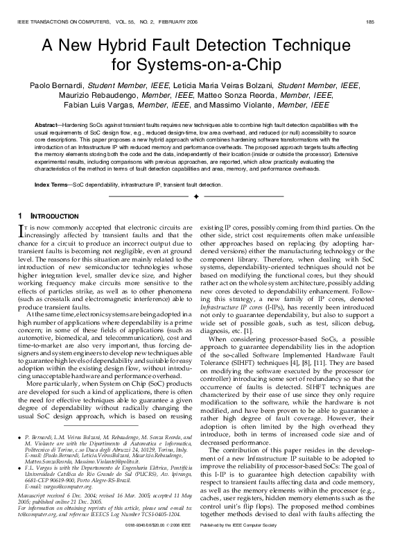 (PDF) A new hybrid fault detection technique for systems-on-a-chip