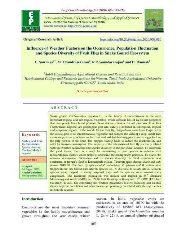 (PDF) Influence of Weather Factors on the Occurrence, Population Fluctuation and Species ...