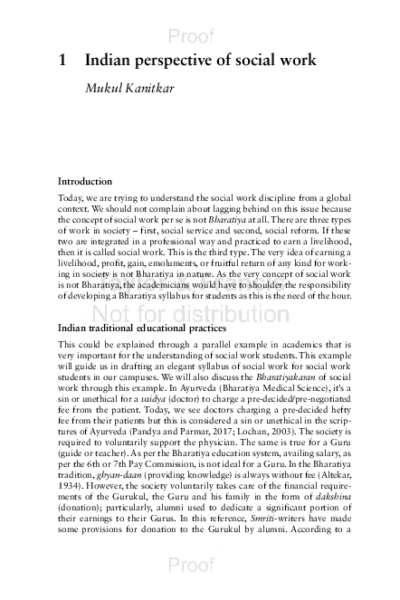 (PDF) Indian perspective of social work