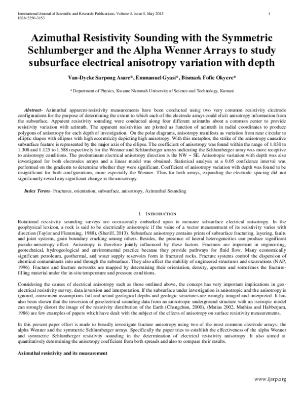 (PDF) Azimuthal Resistivity Sounding with the Symmetric Schlumberger ...