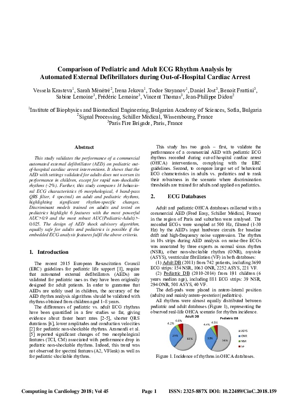 (PDF) Comparison of Pediatric and Adult ECG Rhythm Analysis by ...