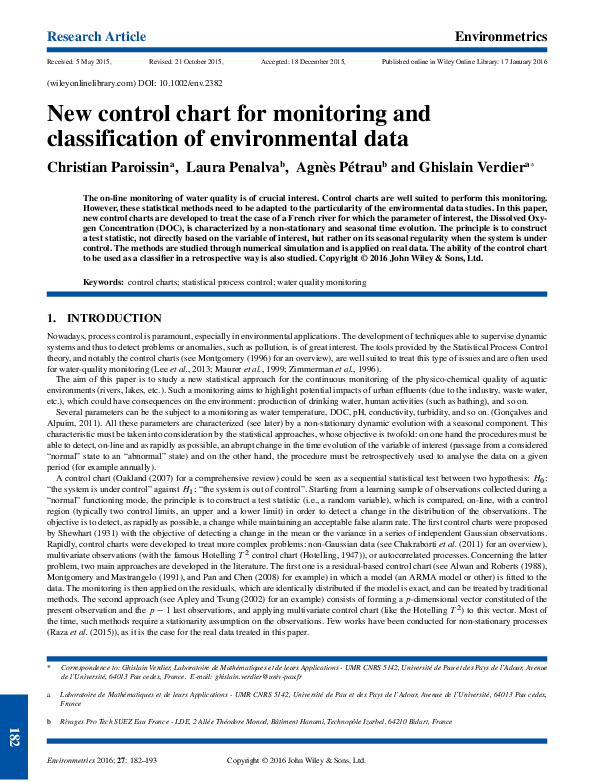(PDF) New control chart for monitoring and classification of ...