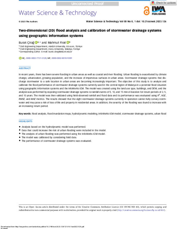 (PDF) Two-dimensional (2D) flood analysis and calibration of stormwater drainage systems using ...