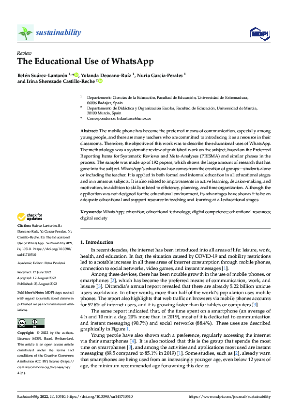 (PDF) The Educational Use of WhatsApp